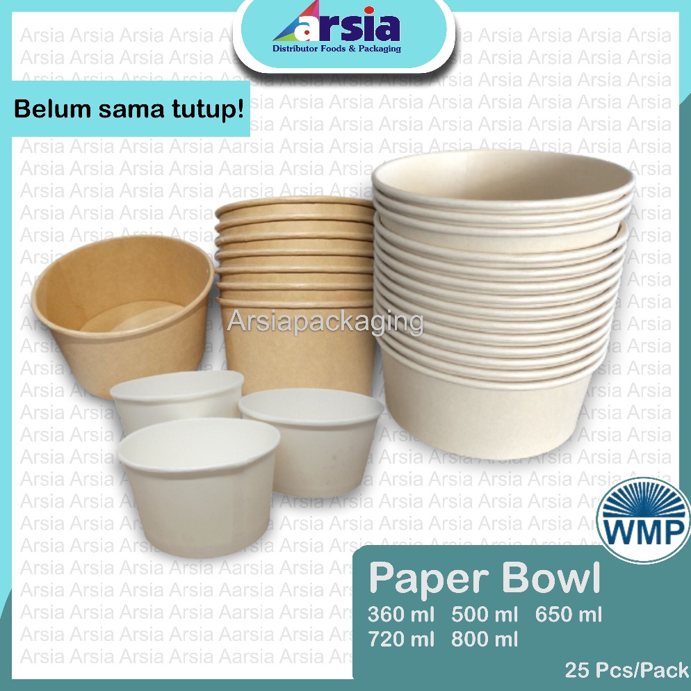 Jual Tertarik Rice Bowl / Paper Bowl / 25 Pcs - Ukuran 360ml/500ml/650ml/720ml/800ml WMP ...