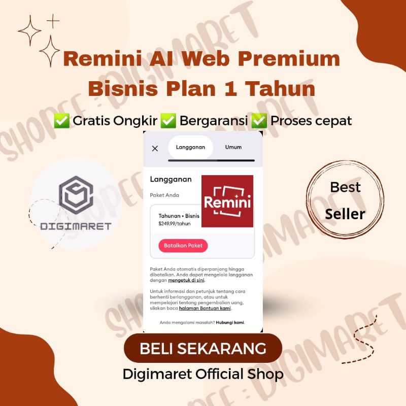 Jual Remini Web Premium Bisnis Plan 1 Tahun | Remini Premium | Remini Private | Shopee Indonesia