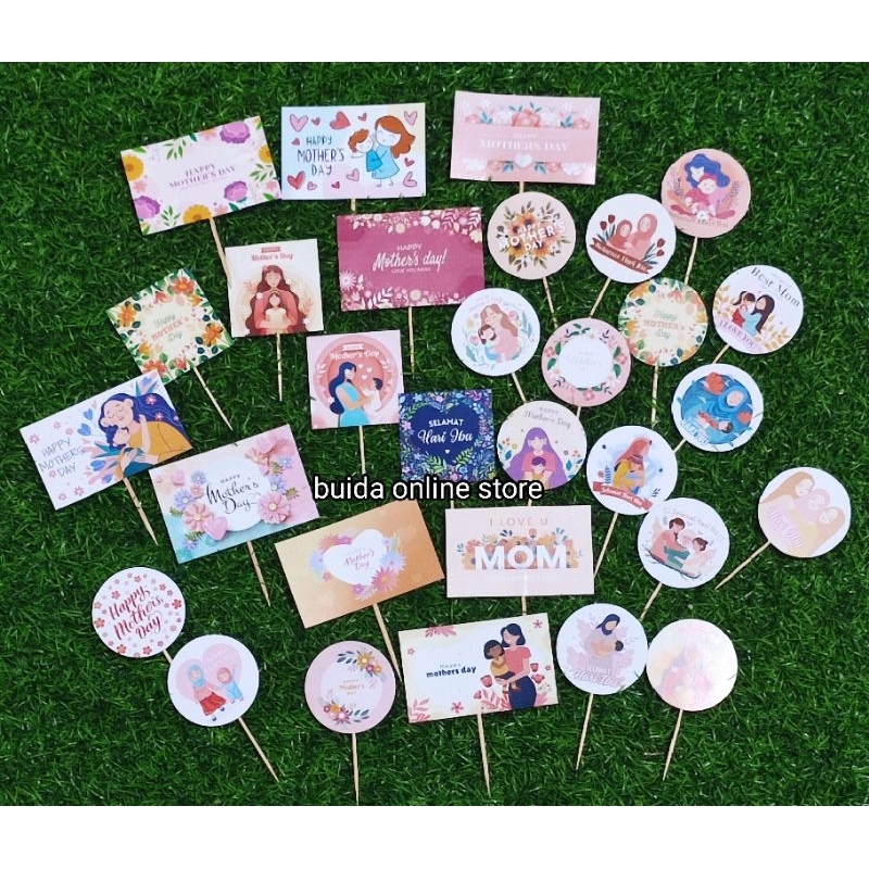 Jual Topper Selamat Hari Ibu Happy Mothers Day tusukan dekorasi hiasan ...