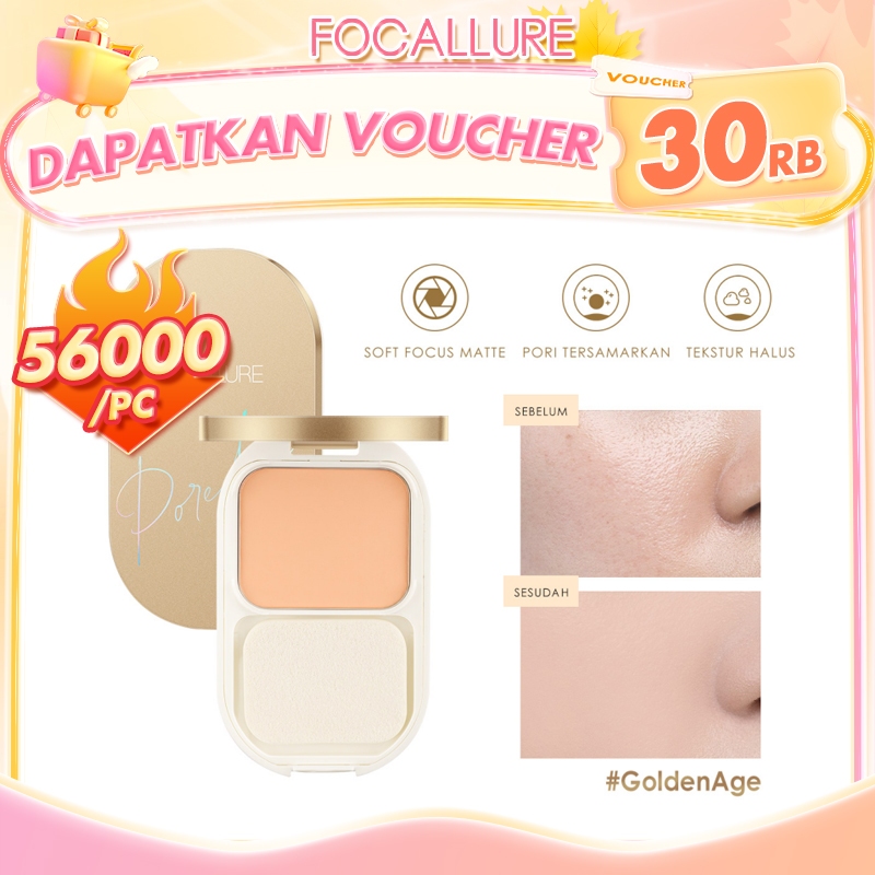Jual FOCALLURE Oil-Control Bedak Padat Tahan air Matte Pressed Powder ...