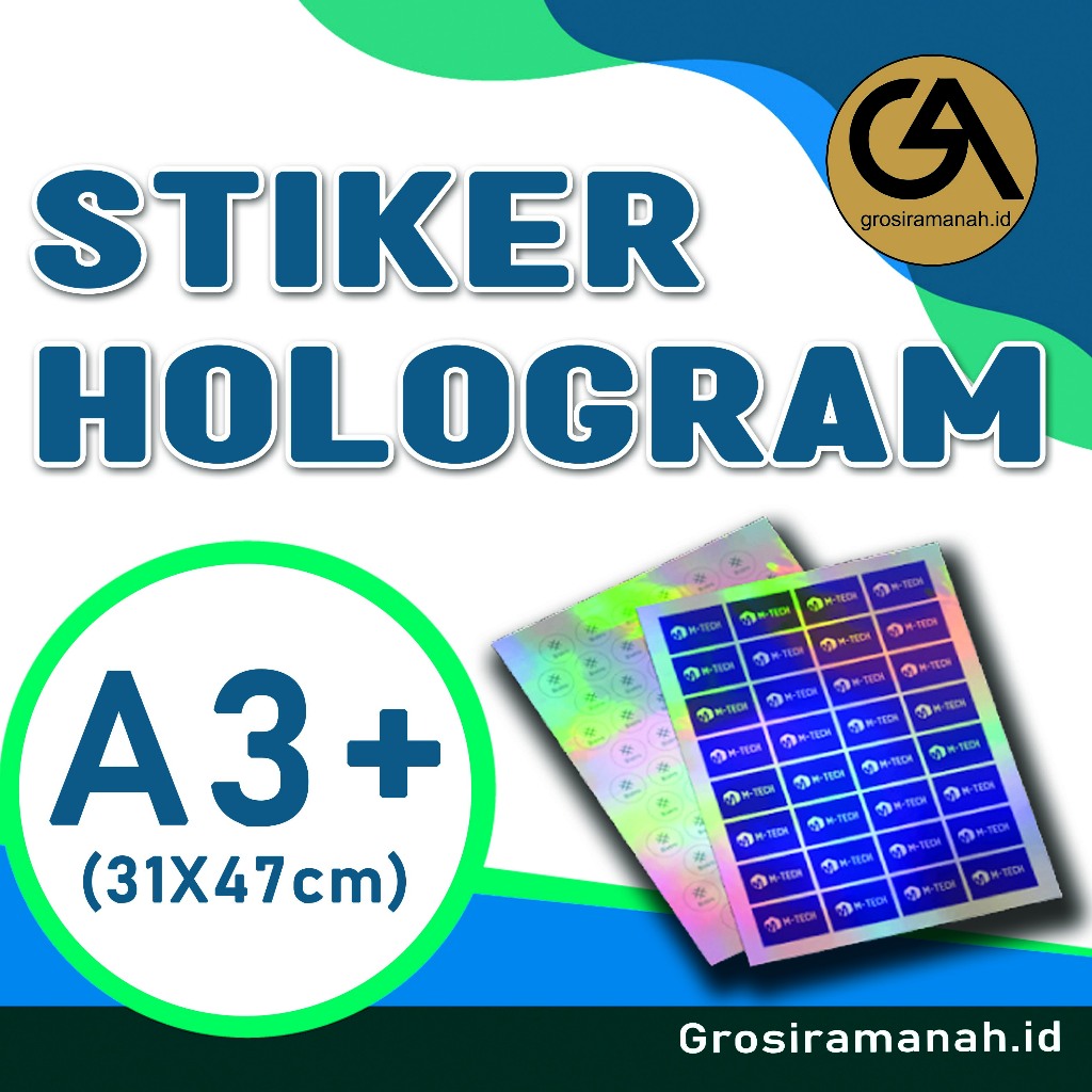 Jual stiker hologram A3+ 32x48cm free design | Shopee Indonesia