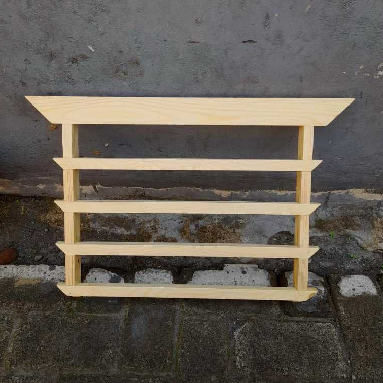 Jual rak kayu display tempat medali kayu 4 susun | Shopee Indonesia