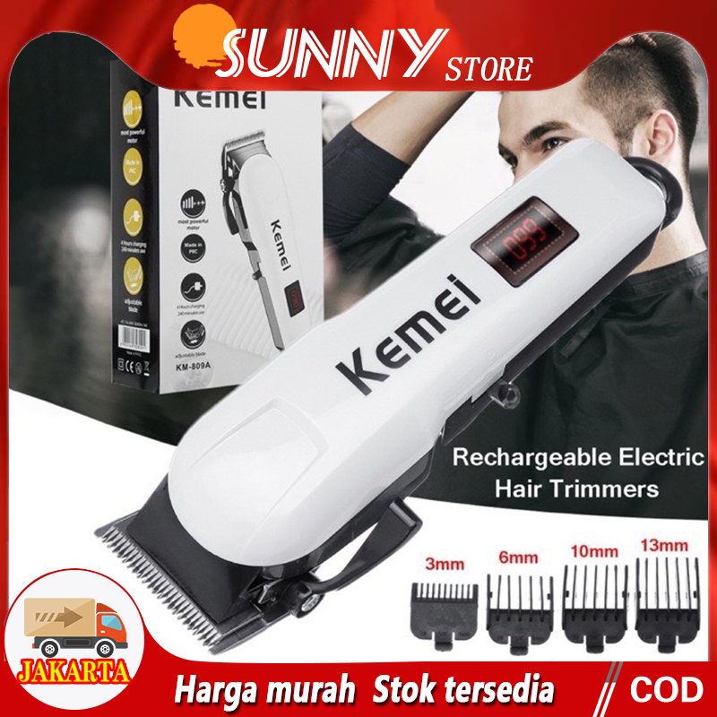 Jual Kemei 809B Led Rechargeable Mesin Cukur Rambut Hair Clipper Profesional Super Tajam ...