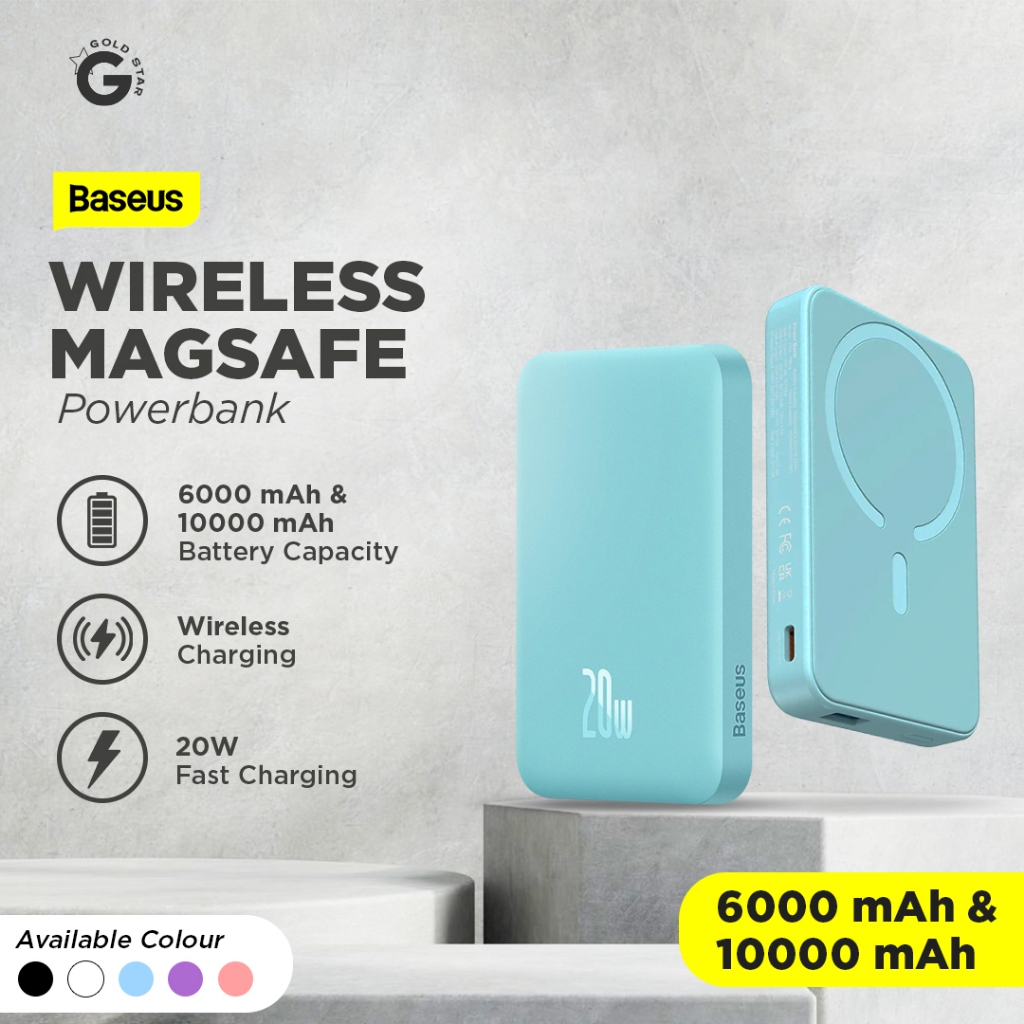 Jual Baseus Wireless Power Bank Magnetic Magsafe 20W Fast Charging 6000 ...
