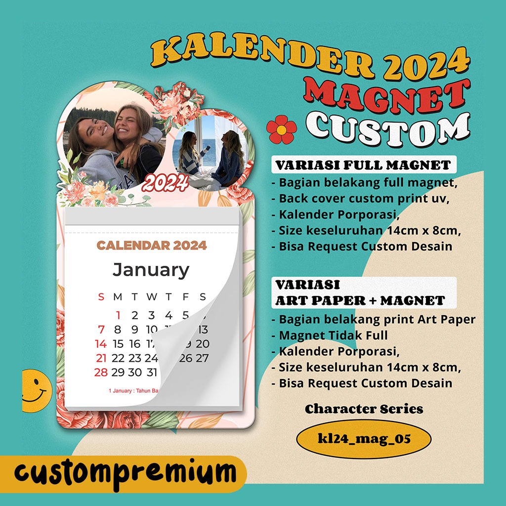 Jual Kalender Custom 2023 Bahan Magnet / Kalender Magnet Kulkas ...