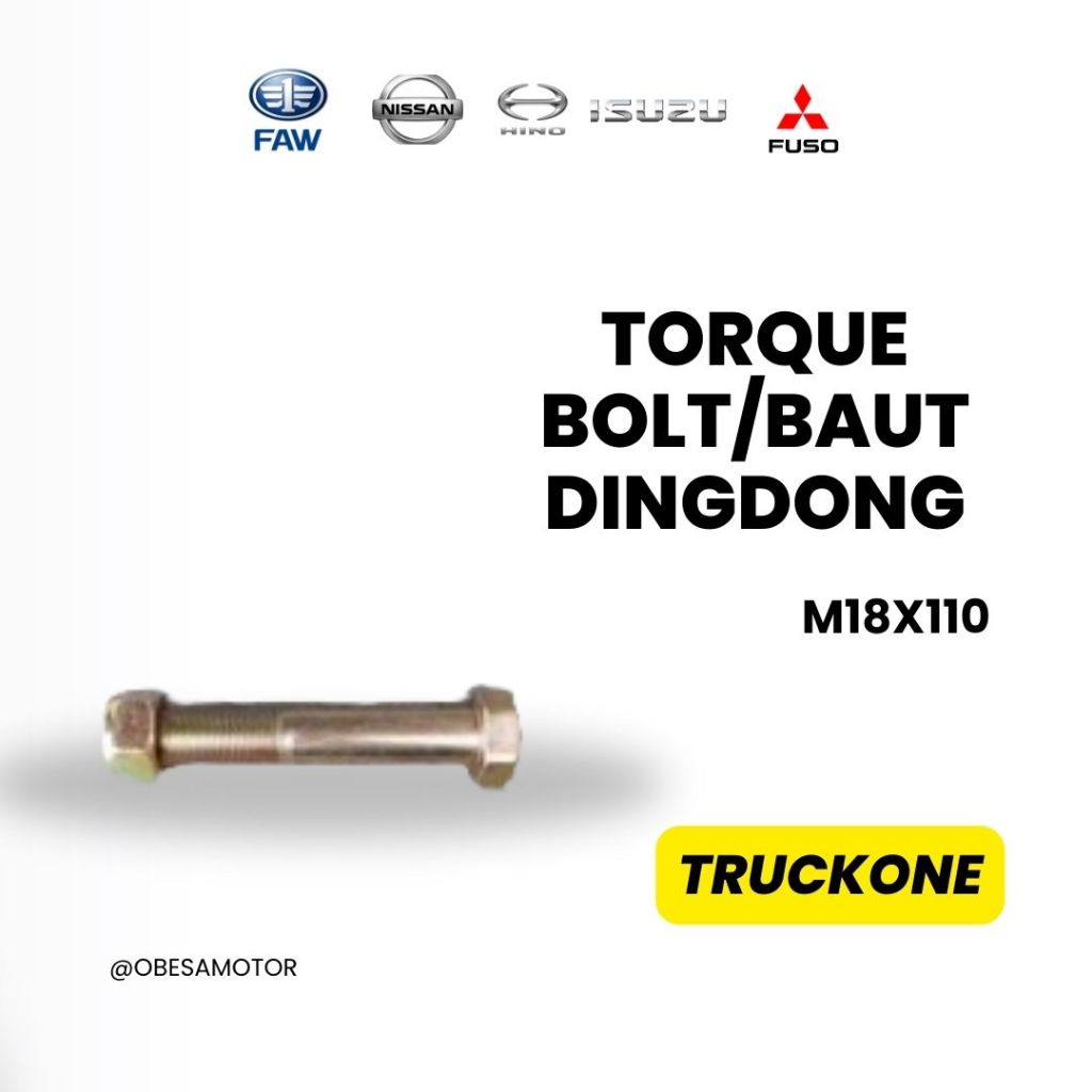 Jual TORQUE BOLT/BAUT DINGDONG/M18X110/TRUCKONE | Shopee Indonesia
