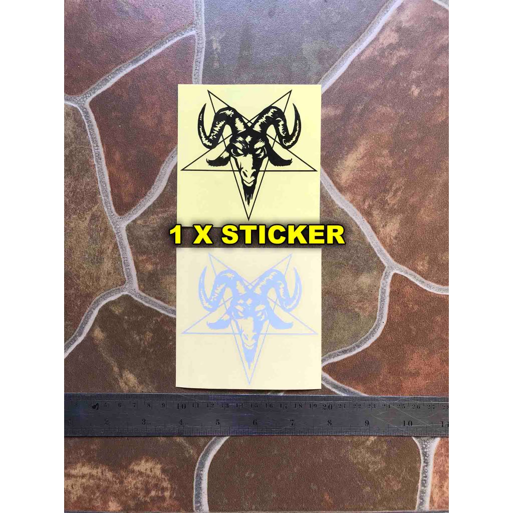 Jual Sticker Reflektif Hologram Baphomet Satanisme Stiker Cutting ...