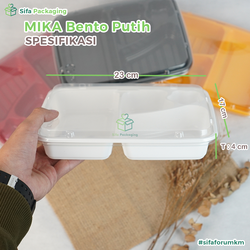 Jual Mika Bento Sekat 4 + Tutup Tempat Makan Wadah Makanan Sekali Pakai ...