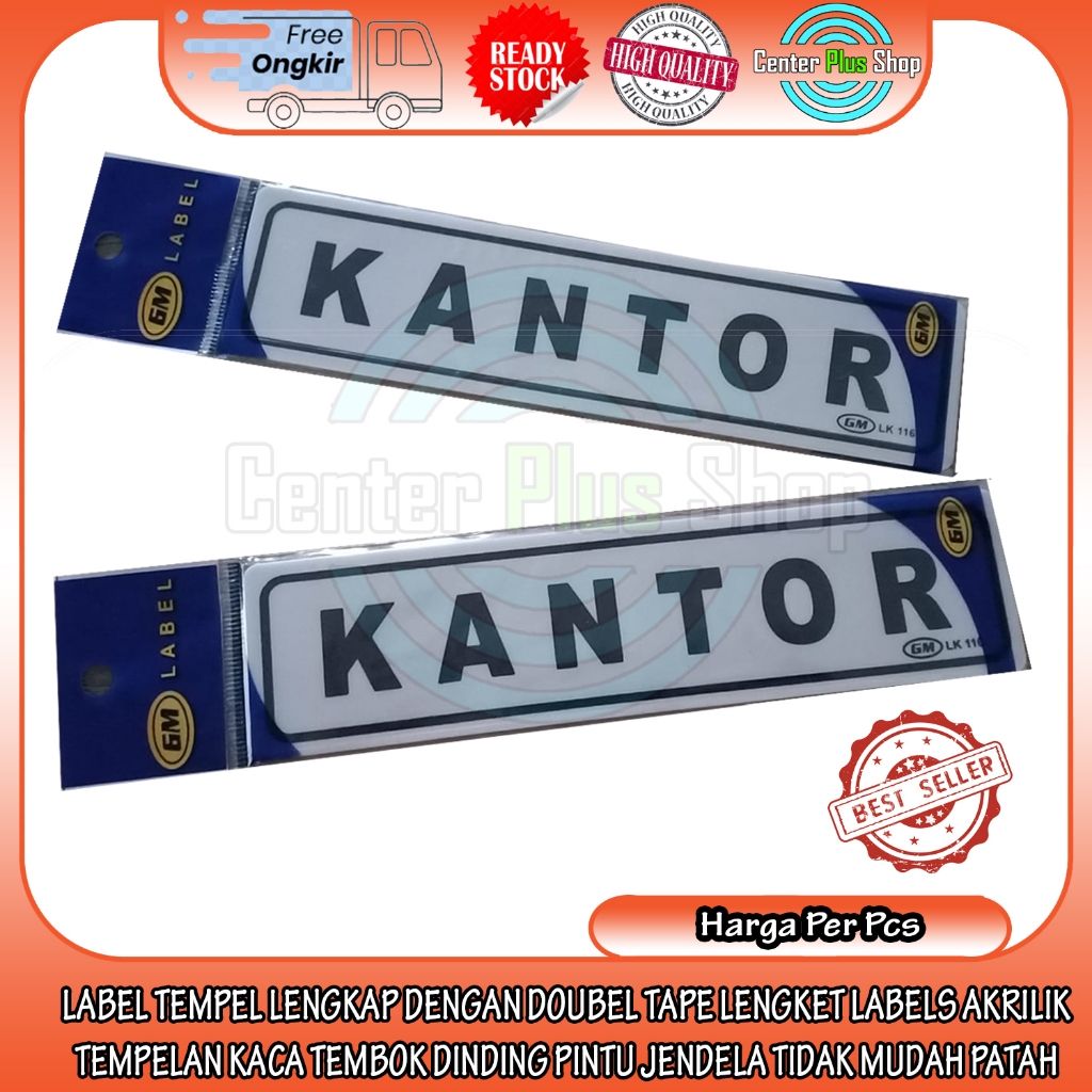 Jual LABEL KANTOR TEMPEL STIKER STICKER PAPAN TEKS LABELS AKRILIK KACA ...
