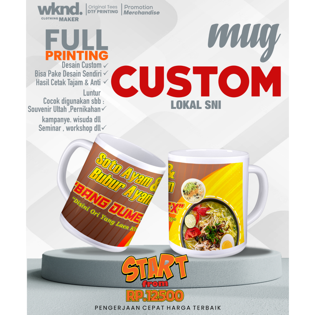 Jual Cetak MUG CUSTOM MUG SABLON SATUAN | Shopee Indonesia