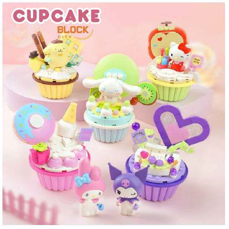 Jual KEEPPLEY Cupcake Sanrio Series Nano Block Mainan Balok Susun Kue ...