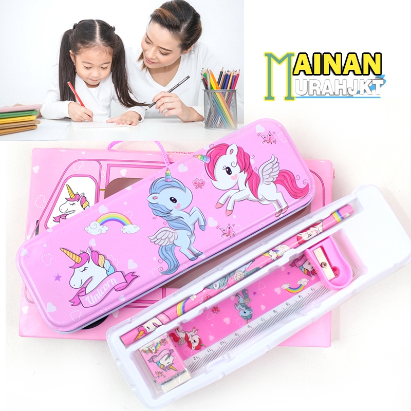 Jual ATK KOTAK PENSIL PENGGARIS PENGHAPUS DAN RUNCINGAN SET LENGKAP ...