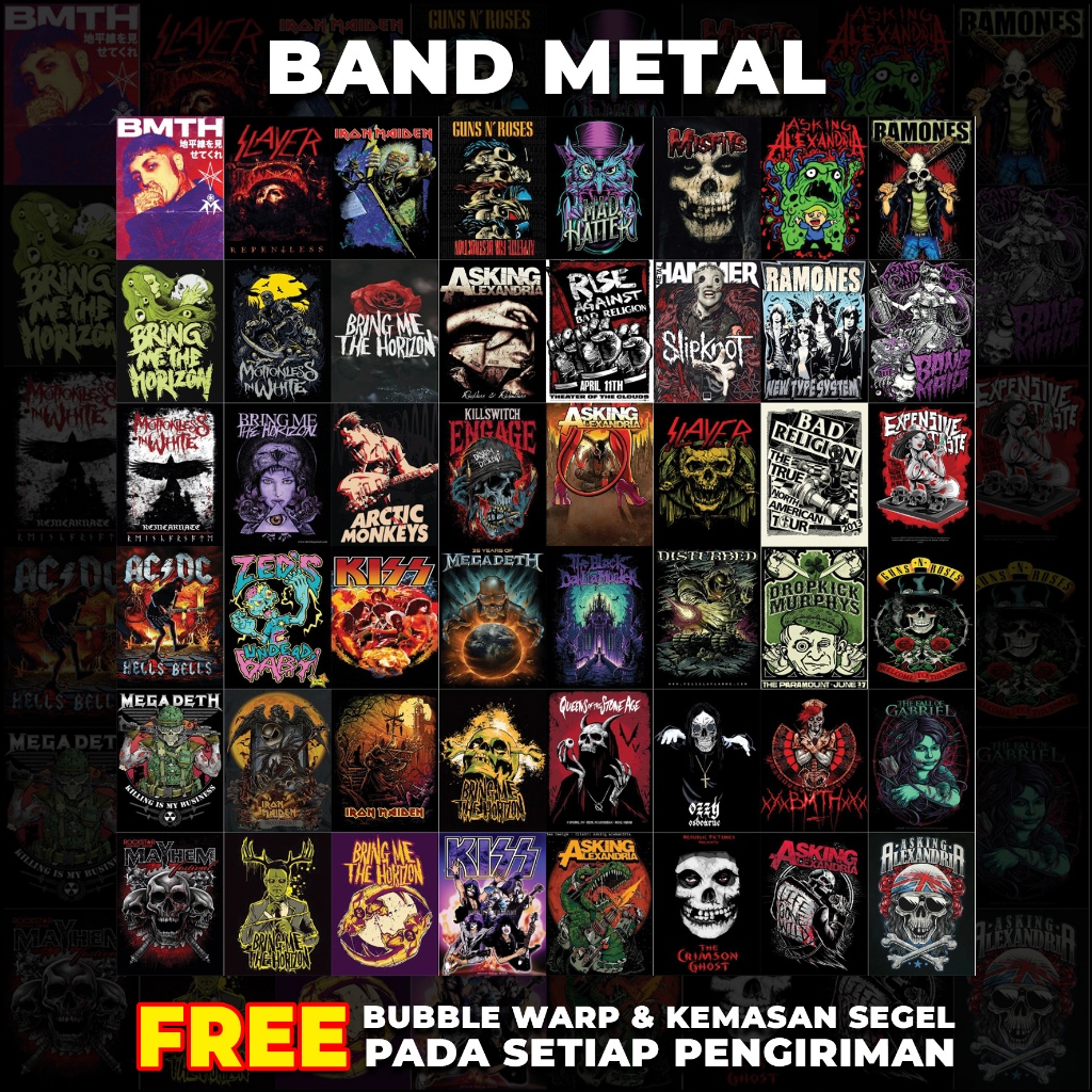 Jual Poster Dinding Aesthetic Bundle Band Metal Isi 48/24 Poster ...