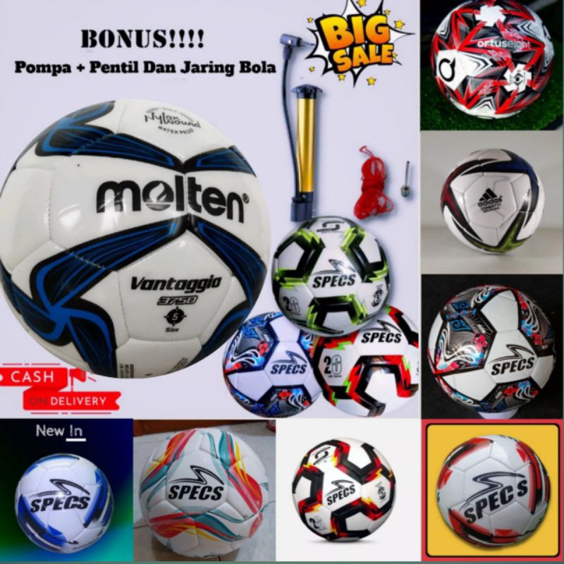 Jual Bola Sepak Molten Vantaggio Size 5 Free Pompa Dan Jaring | Shopee Indonesia
