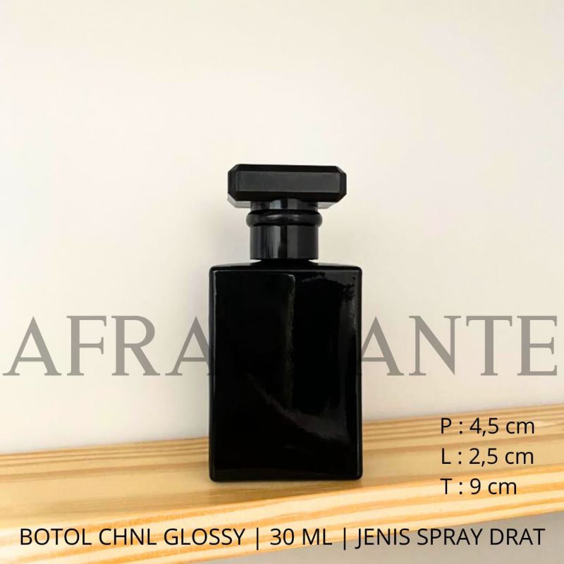 Jual botol parfum chnl 30 ml hitam glossy drat- botol parfum isi ulang ...