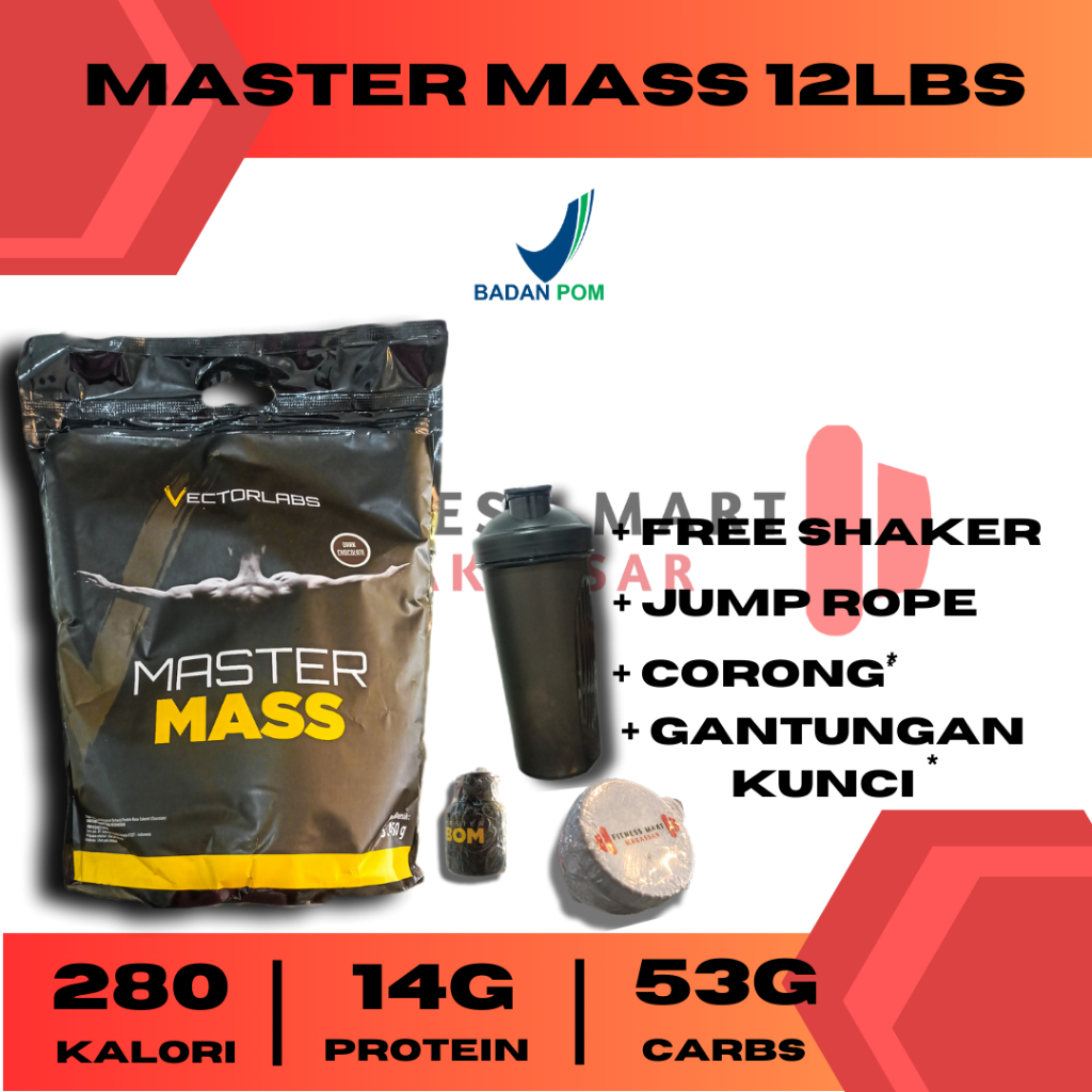 Jual VECTORLABS MASTER MASS 12 LBS SUSU GAINER TINGGI PROTEIN BPOM | Shopee Indonesia
