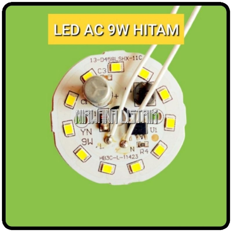 Jual LED AC 9W BM HITAM 220V CAHAYA PUTIH | Shopee Indonesia