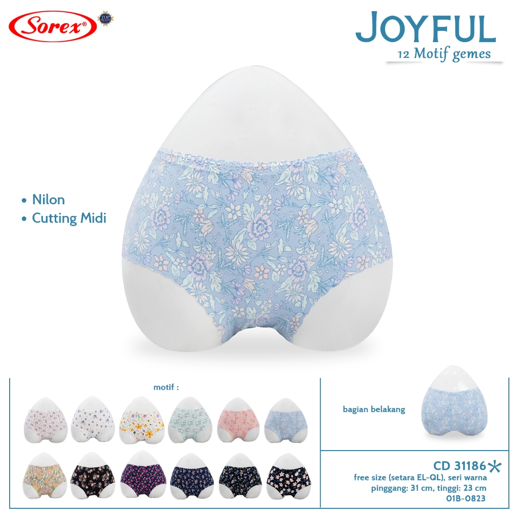 Jual SOREX 31186 JOYFUL - CD CELANA DALAM WANITA SEAMLESS ANTI NYEPLAK / NJIPLAK | Shopee Indonesia