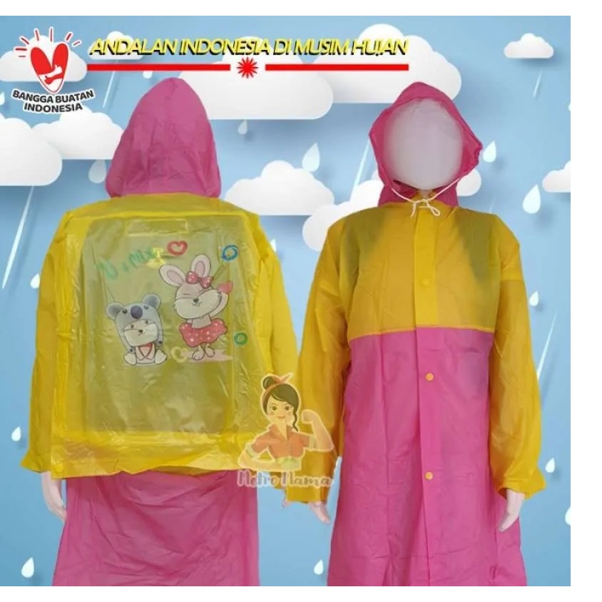Jual Jas Hujan Anak Karakter Lucu + Tas Pouch Anti Air | Mantel Poncho ...