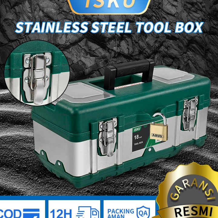Jual Terkini!! ISKU tool box besi 15-20 Inch Box kotak perkakas Besi ...