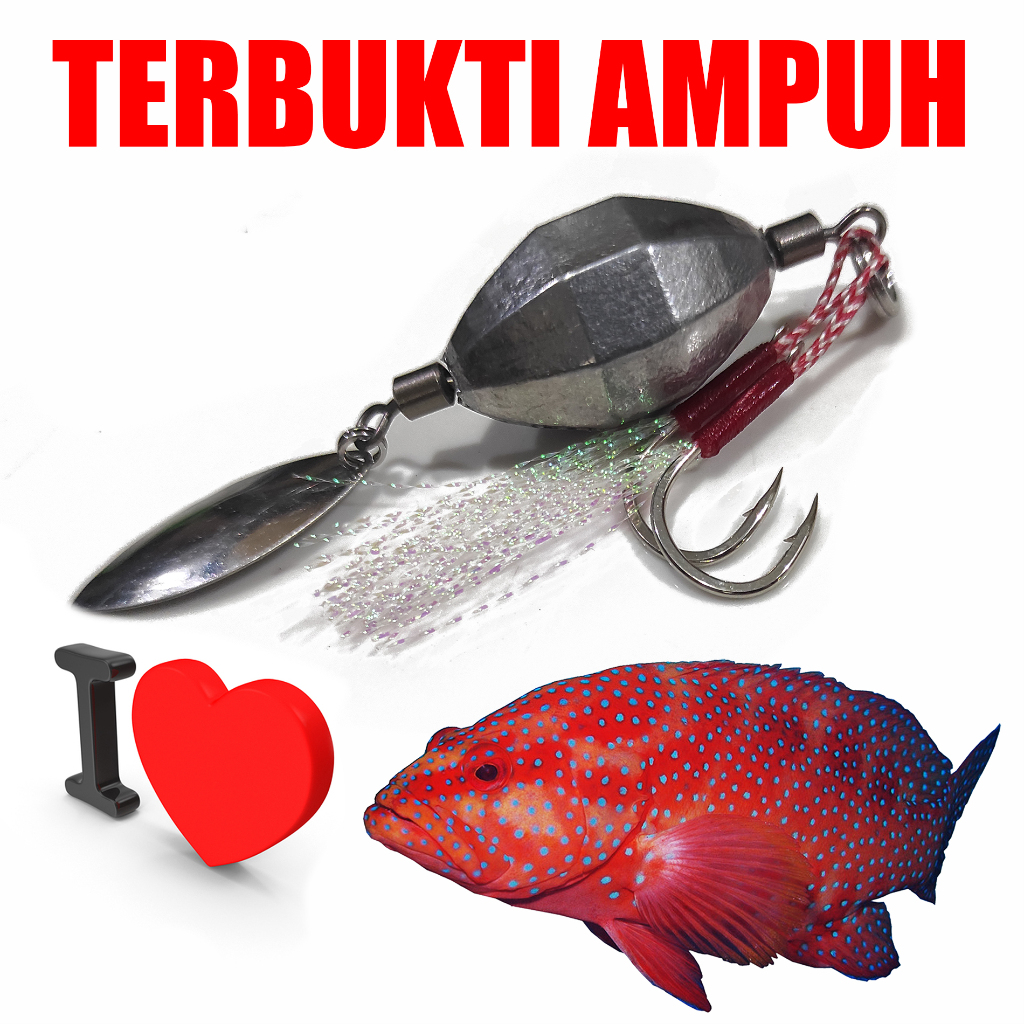 Jual Umpan Ikan Kerapu Gurita GT Dasar Terbukti Ampuh Dengan Blade | Shopee Indonesia