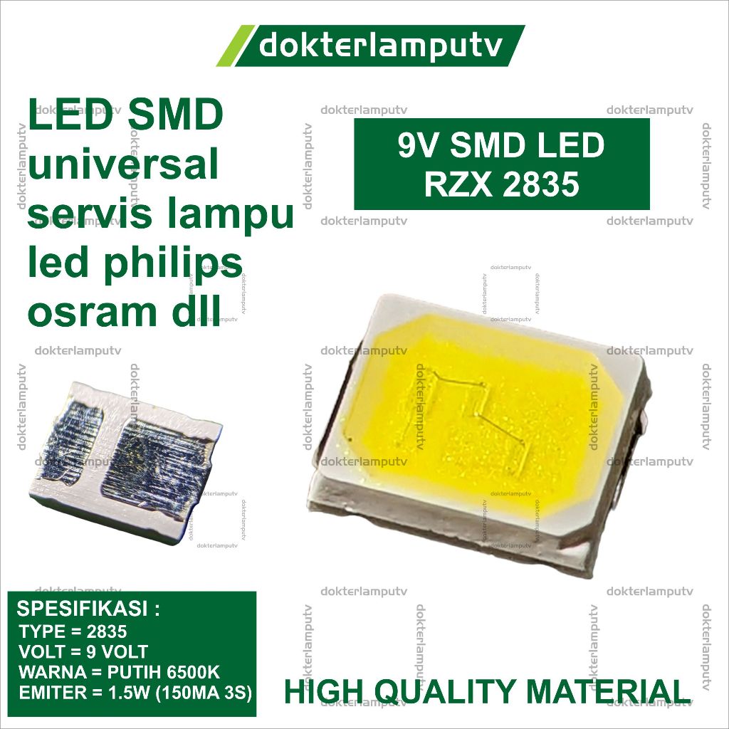 Jual 1000 BIJI LED SMD 9V 1W RZX 2835 PUTIH RZX SERIES UNTUK SERVIS ...