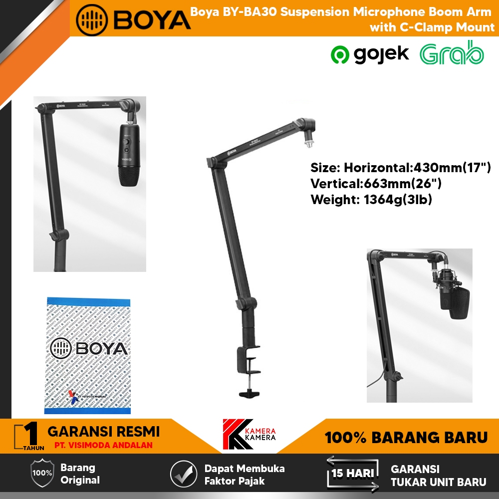 Jual Boya BY-BA30 Suspension Microphone Boom Arm with C-Clamp Mount | Shopee Indonesia