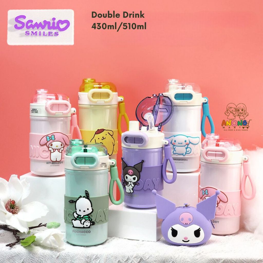 Jual Botol Minum Anak 2in1 Sedot Teguk ORI Sanrio Tumbler Vacumm Sanrio Stainless Steel 316 ...