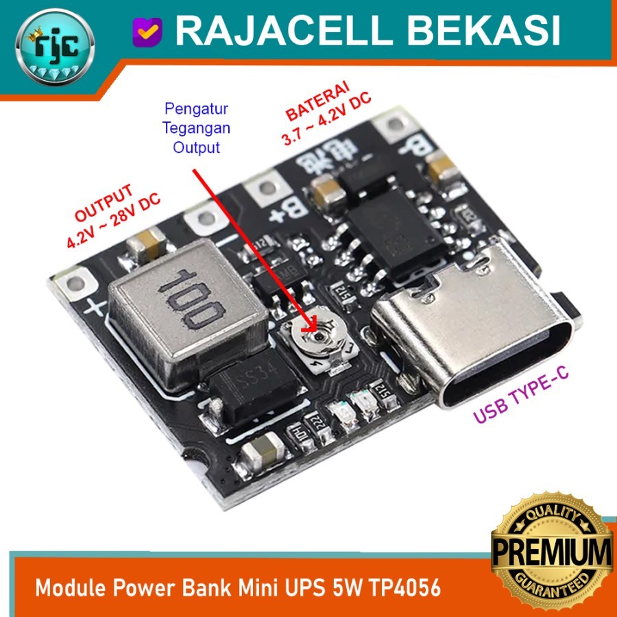 Jual Module Power Bank TP4056 Mini UPS Baterai Charging + Adjustable ...
