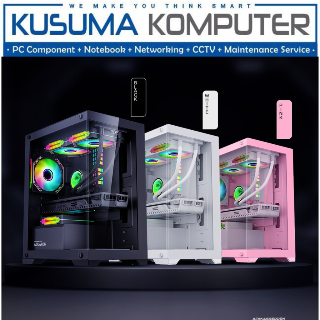 Jual Casing Armaggeddon Aquaron + 3 Fan RGB Micro ATX Casing PC Gaming ...