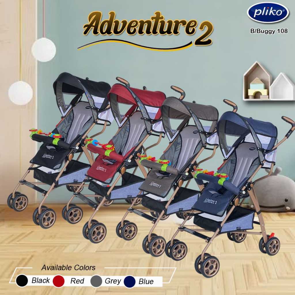 Jual BABY STROLLER PLIKO 106 107 108 WINNER TECHNO ADVENTURE 2 KERETA DORONG BAYI PLIKO | Shopee ...