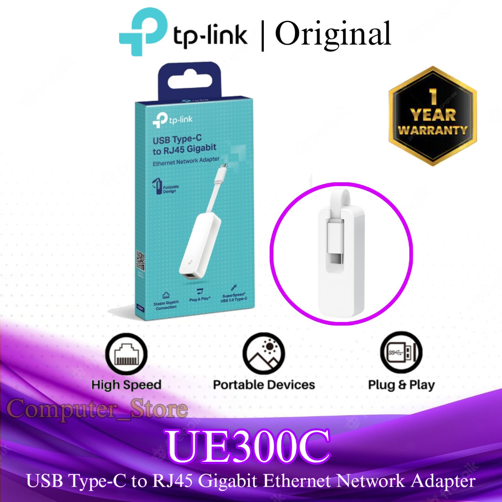 Jual TP-LINK Tplink UE300C USB Type-C to RJ45 Gigabit Ethernet Network ...