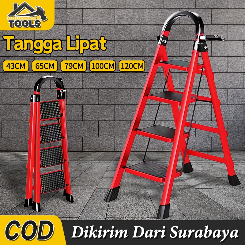 Jual Tangga Lipat Rumah Besi Lipat 2/3/4/5/6 Step/ Tangga Lipat Aluminium 6 Step Premium untuk ...