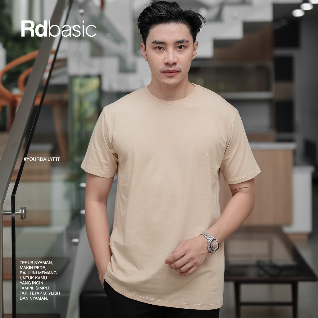 Jual RDbasic Kaos Polos Basic Premium Cotton Combed 30s Beige / Kaos Polos Pria Wanita Kaos ...