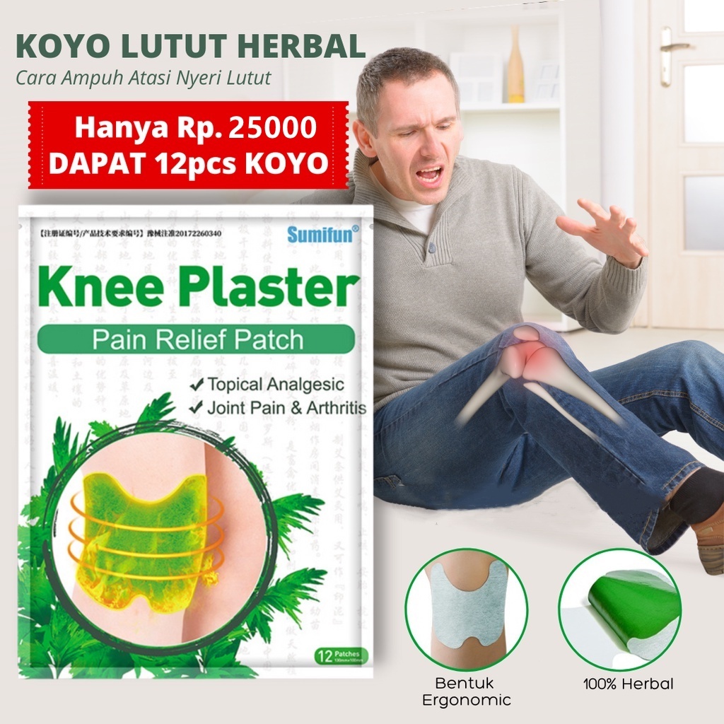 Jual 【12PCS/KANTONG】Koyo Lutut Herbal Original / Koyo Lutut Nyeri Sendi ...