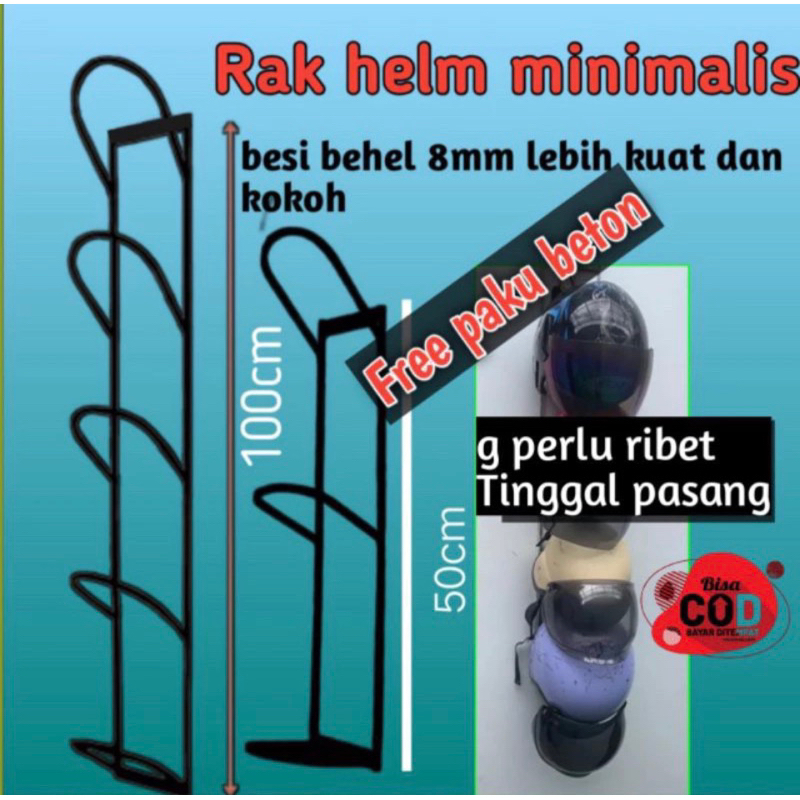 Jual RAK HELM BESI TEBAL 8MM / GANTUNGAN HELM / TEMPAT HELM TEMPEL ...