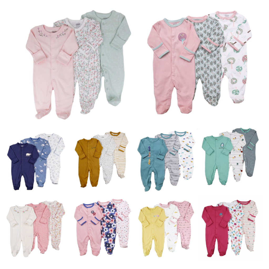 Jual LITTLESUMMERISE - 3pcs Premium Sleepsuit Bayi 0-12Bulan Paket ...