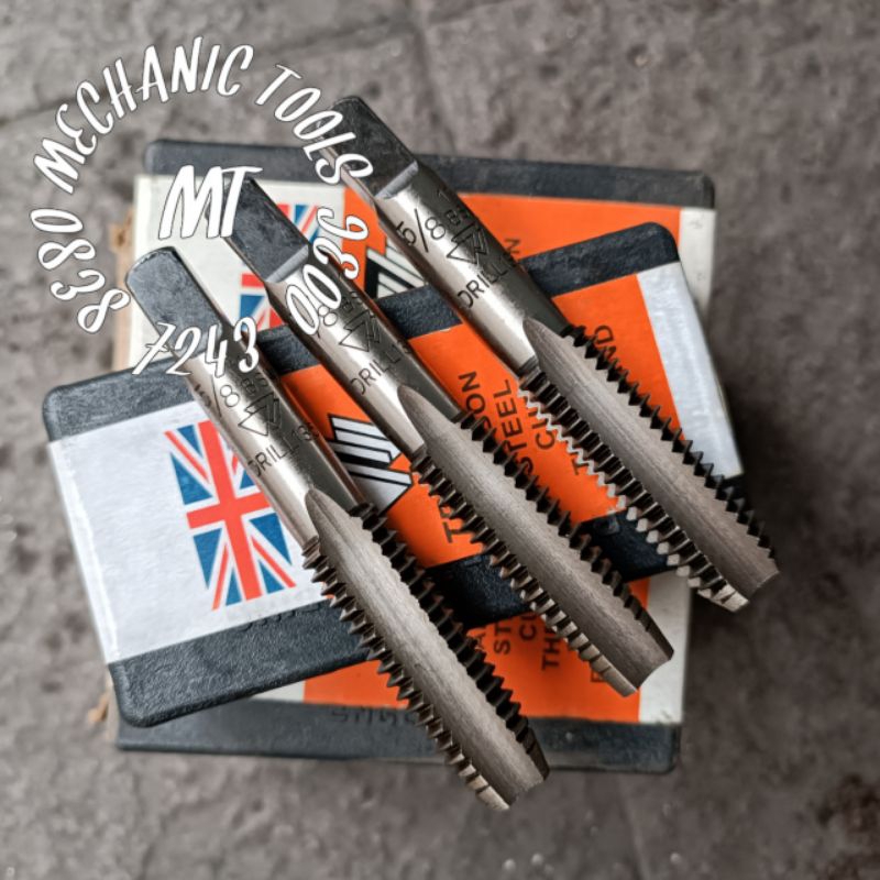 Jual Mata Tap Hand Tap 5/8 x 11 Bsw set Triangle carbon steel mata bor ...