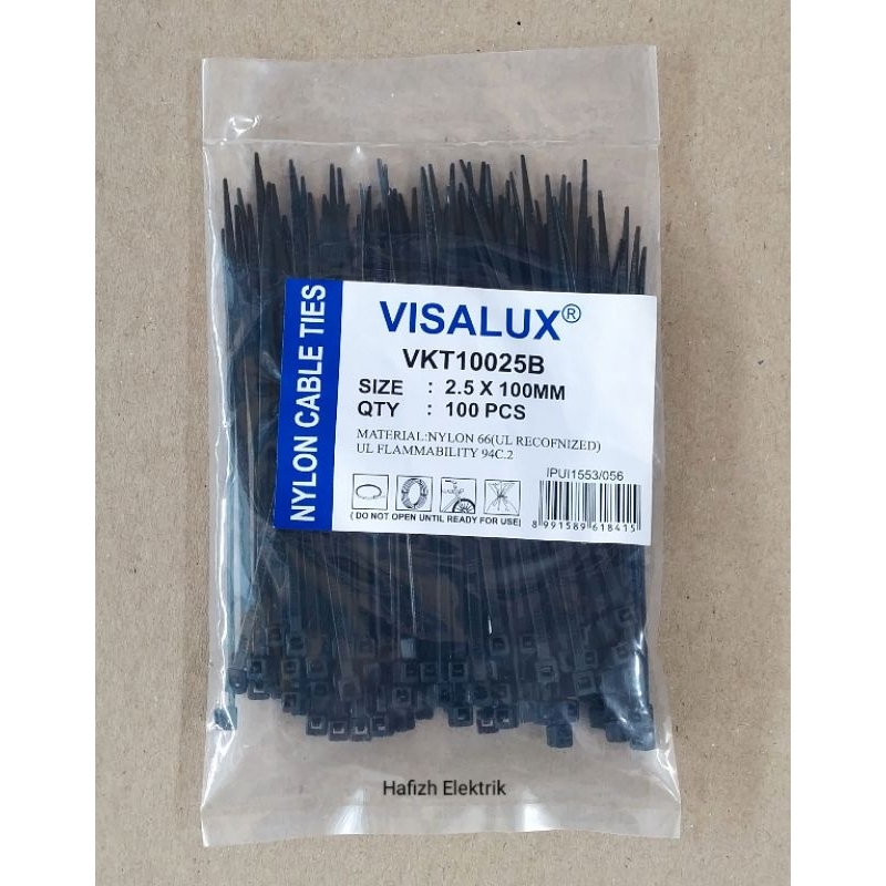 Jual Kabel Ties Visalux VKT10025B 2,5 X 100MM Hitam | Per Bungkus (ISI ...