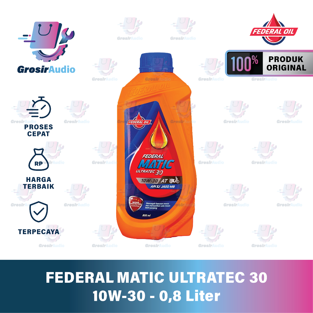 Jual FEDERAL MATIC ULTRATEC 30 SAE 10W-30 API SJ JASO MB AT 0,8 LITER / VARIAN MATIC | Shopee ...
