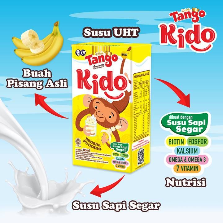 Jual Tango Kido Susu Sapi Segar UHT Anak Italian Chocolate / Dream ...