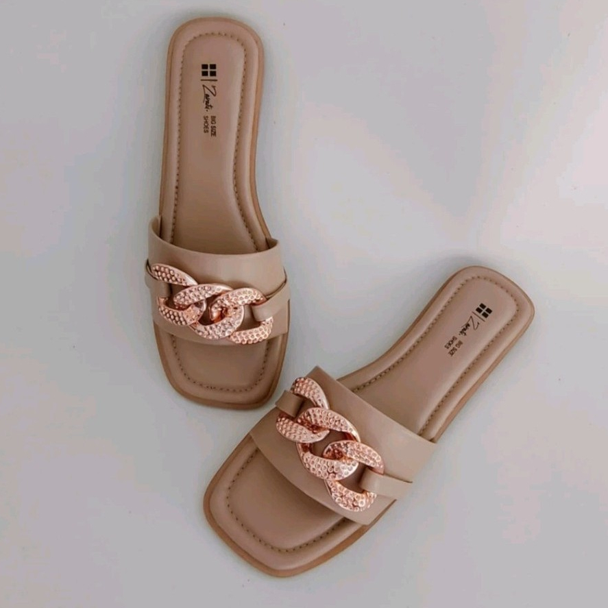 Jual Sandal Teplek Wanita Ukuran 41-42-43-44-45 Sendal Flat Model ...