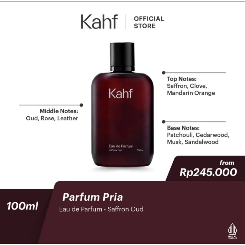 Jual Kahf Saffron Oud Eau De Parfum 100ml | Shopee Indonesia