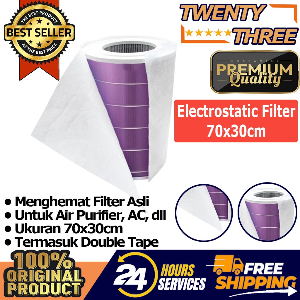 Jual Filter HEPA Lembaran Penjernih Udara Cotton Electrostatic 70x30cm ...