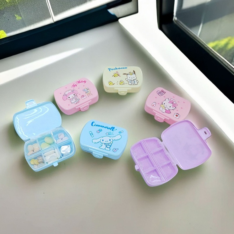 Jual Kotak Tempat Penyimpanan Obat Kuromi My Melody Pochacco Hello ...