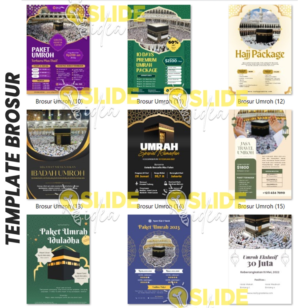Jual Template Desain Brosur Umroh Haji Wisata Islami Flayer | Shopee ...