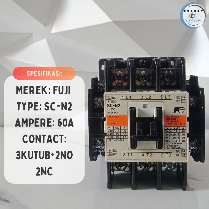 Jual Kontaktor FUJI Electric SCN-2/220V 60A / Contactor Fuji SC-N2 scn2 | Shopee Indonesia