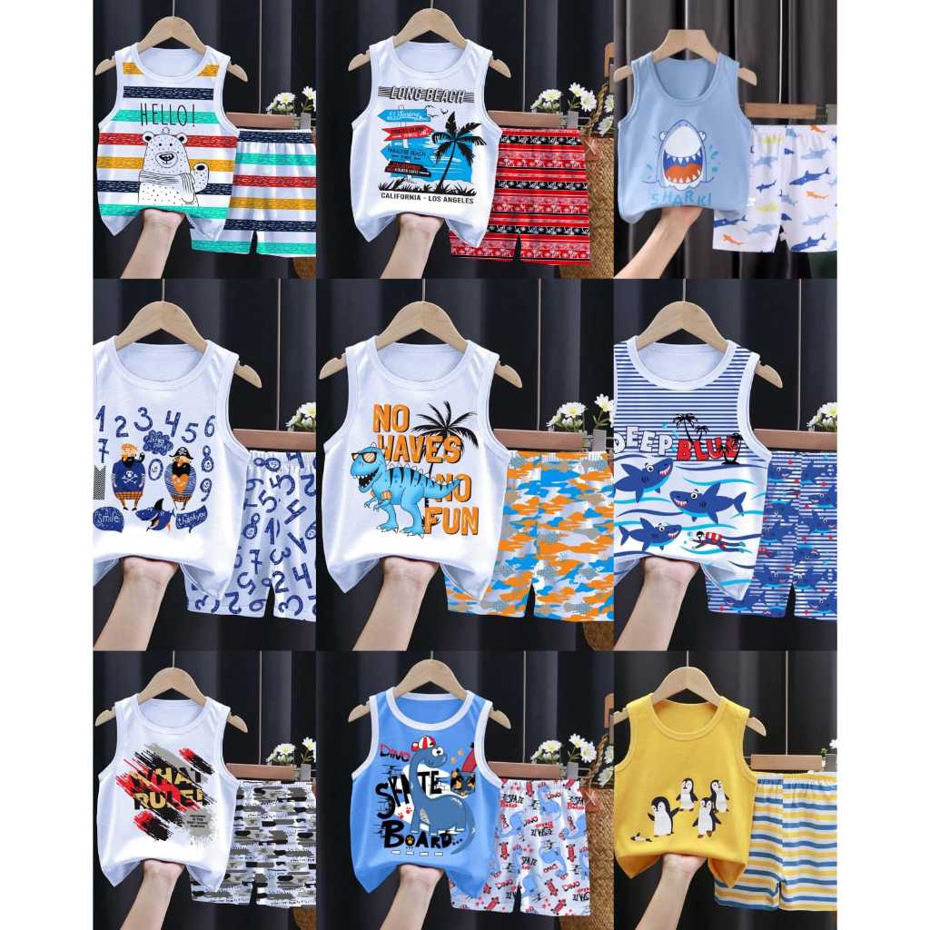 Jual SINGLET SETELAN BAJU ANAK SUPERHERO SINGLET PANTAI HELLO BEAR ...