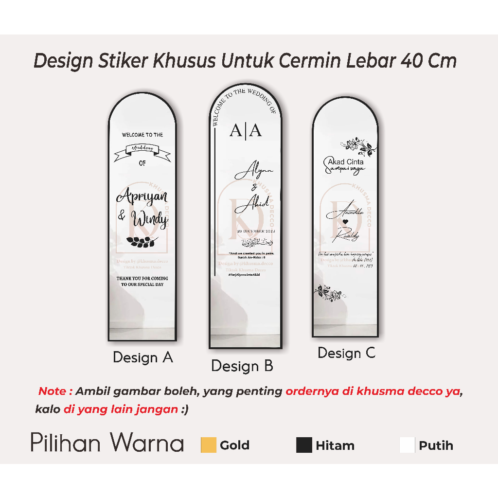 Jual Sticker Mirror Sign Desain Khusus // Cermin Aesthetic // Mirror ...