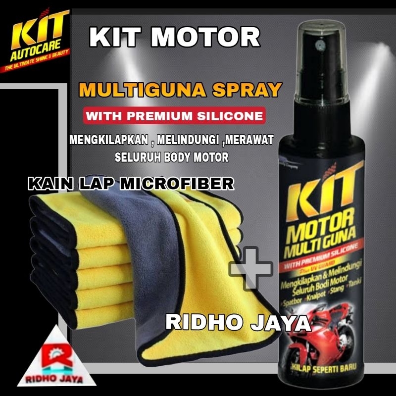Jual Kit Motor Multiguna Spray 100ml Kain Lap Microfiber Serbaguna ...
